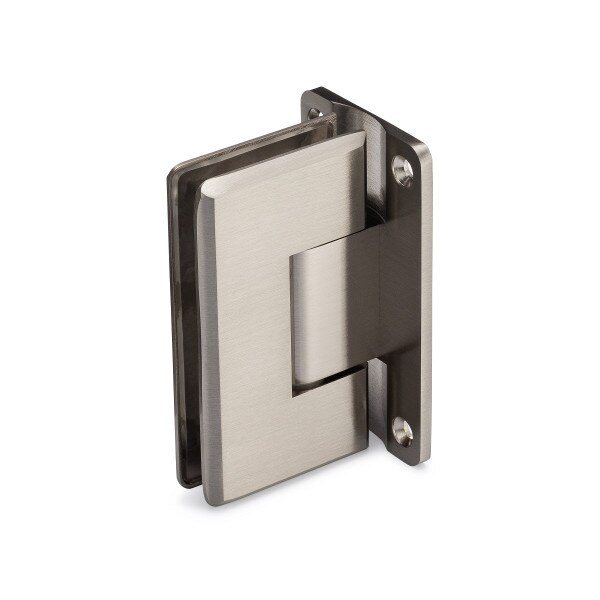Oceana Standard Duty 90° Wall-Glass Hinge - Brushed Nickel | Portals Luxury Hardware
